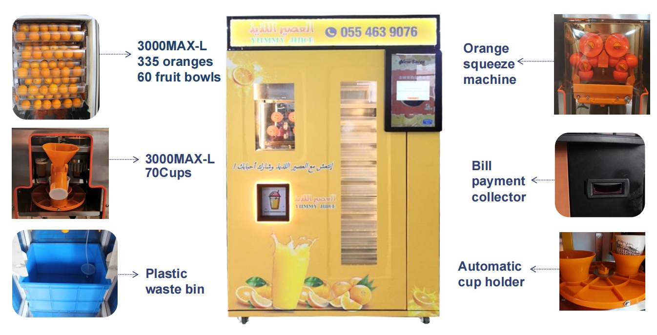 Fresh Orange Juice Vending Machine - Changzhou New Saier Packaging ...